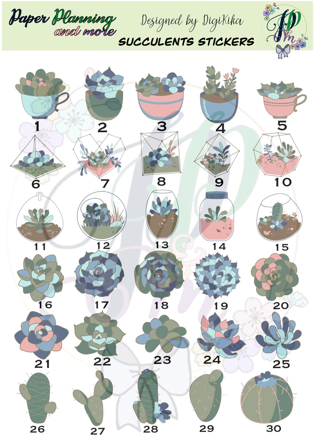 Succulents Sticker Sheet – Paper planning and more