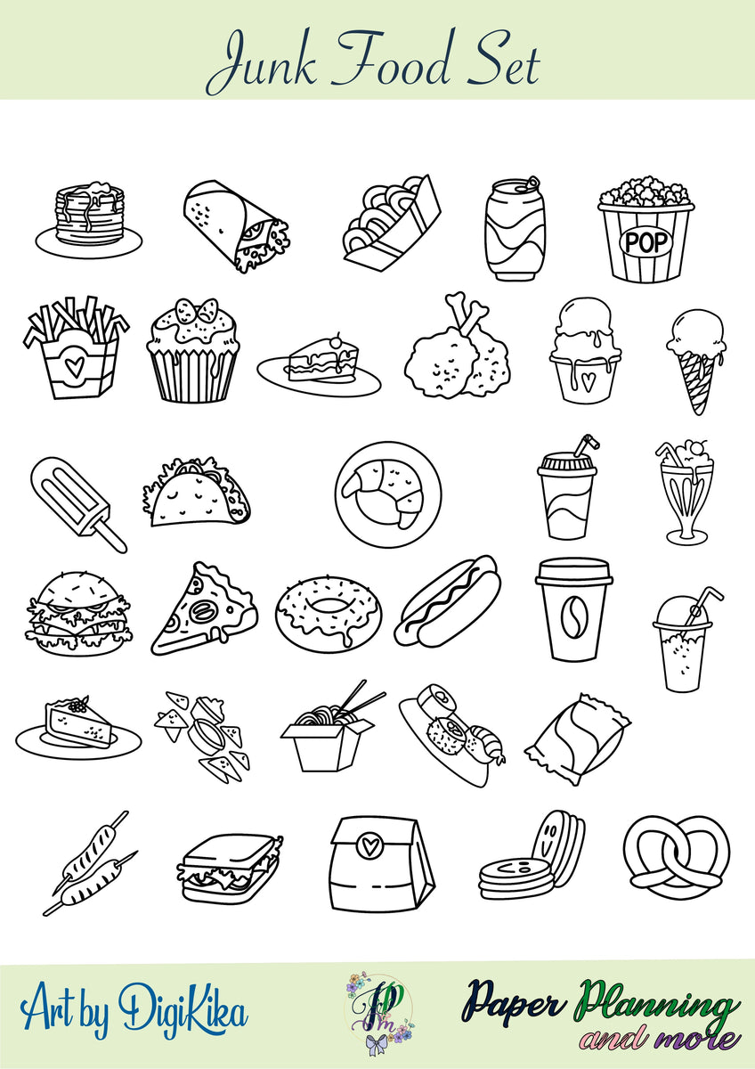Junk Food Sticker Sheet – Paper planning and more