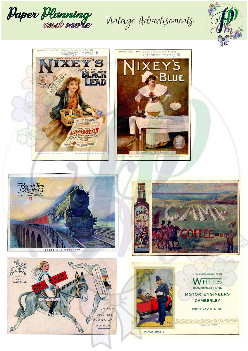 Vintage Advertisements Sticker Sheet – Paper planning and more