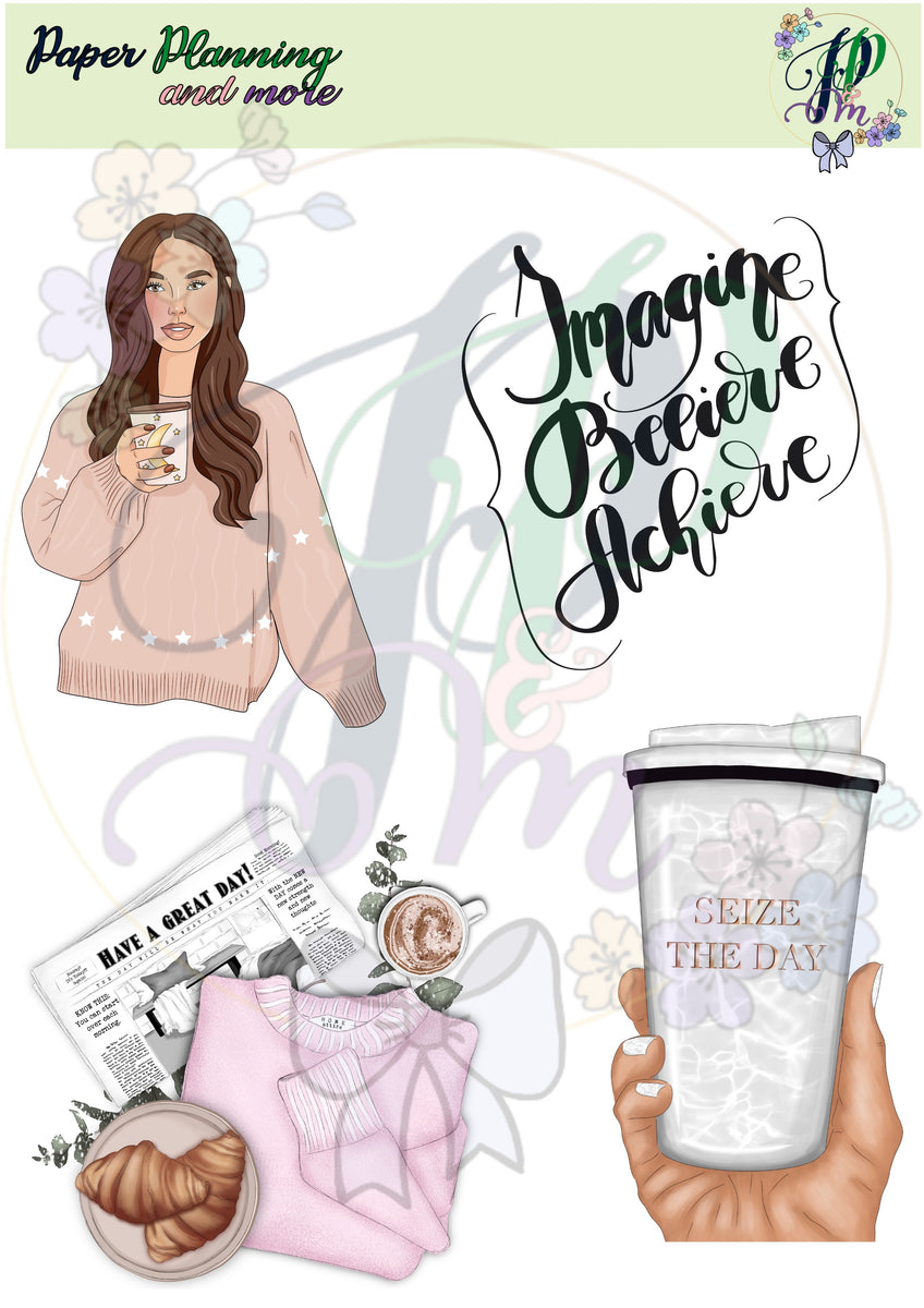 Aesthetic 3 Sticker Sheet – Paper planning and more