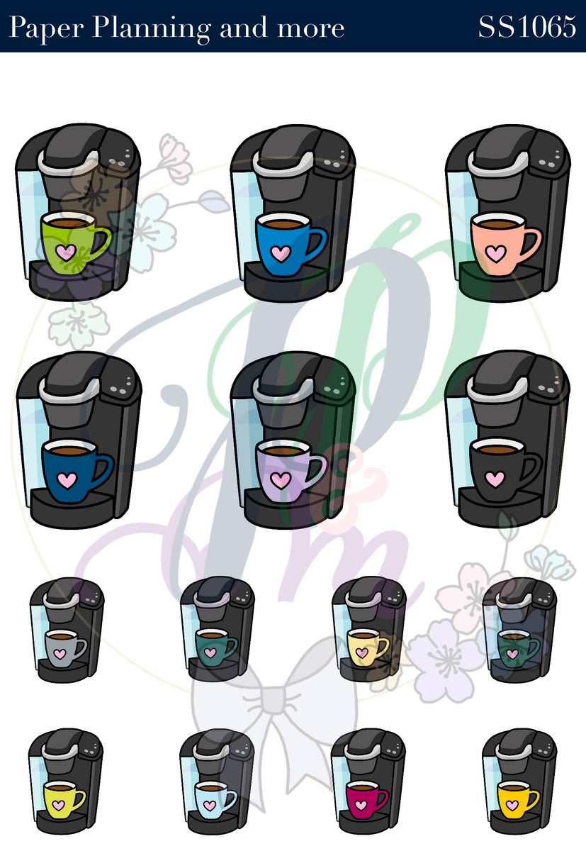 Coffee Machine Sticker Sheet – Paper planning and more