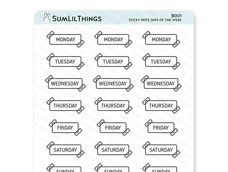 Days of the Week 2.0 Stickers – Paper planning and more