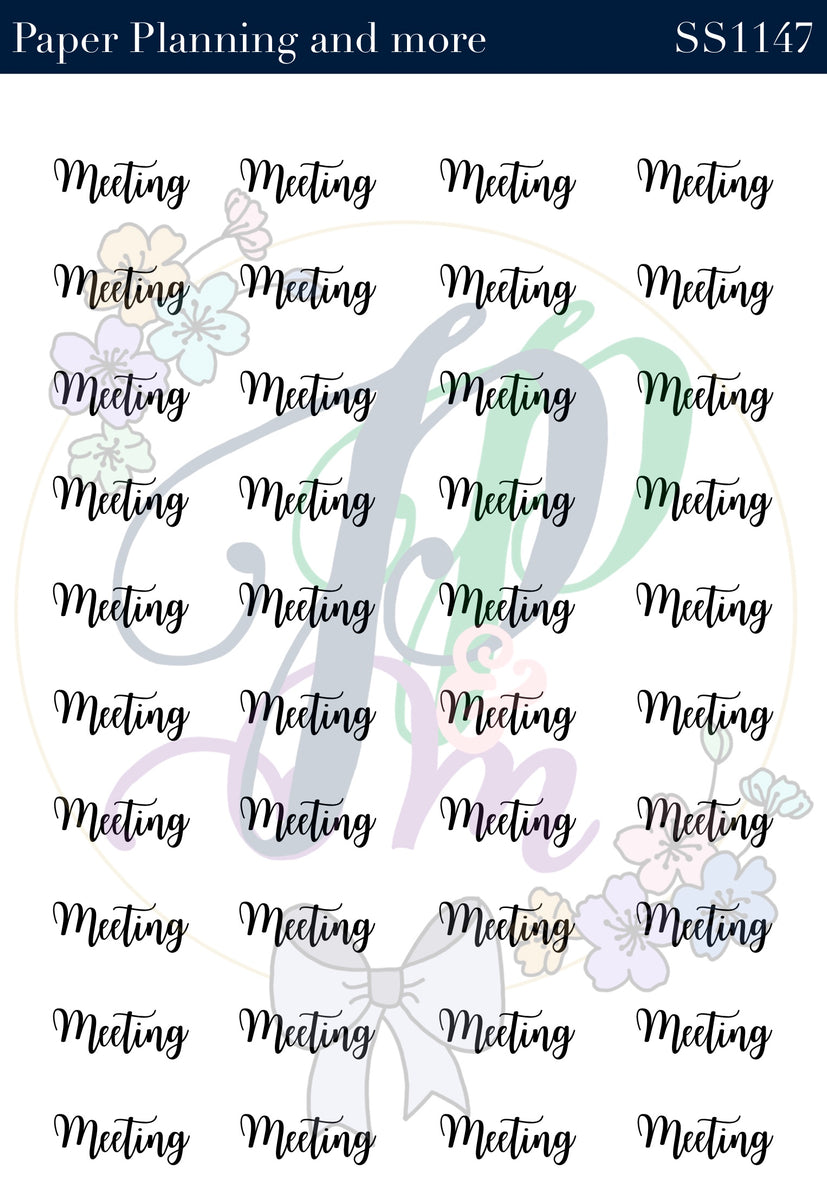 Meeting Handwritten Sticker Sheet – Paper planning and more