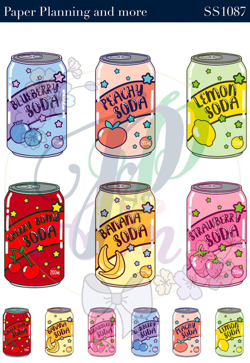 Soda Bottles Sticker Sheet – Paper planning and more